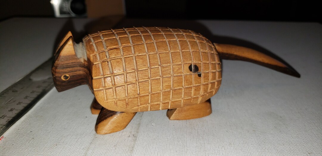 Carved Wood Armadillo Figurine Excellent Condition - Etsy