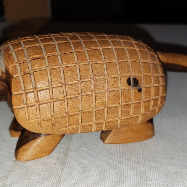 Carved Wood Armadillo - Etsy