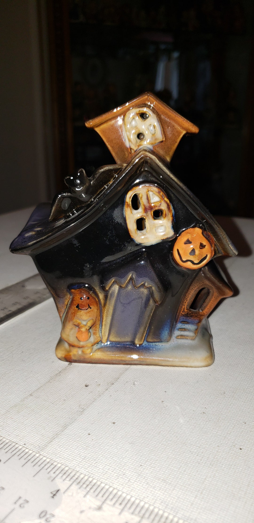 Ceramic Small Haunted House Halloween Decor Excellent Condition - Etsy