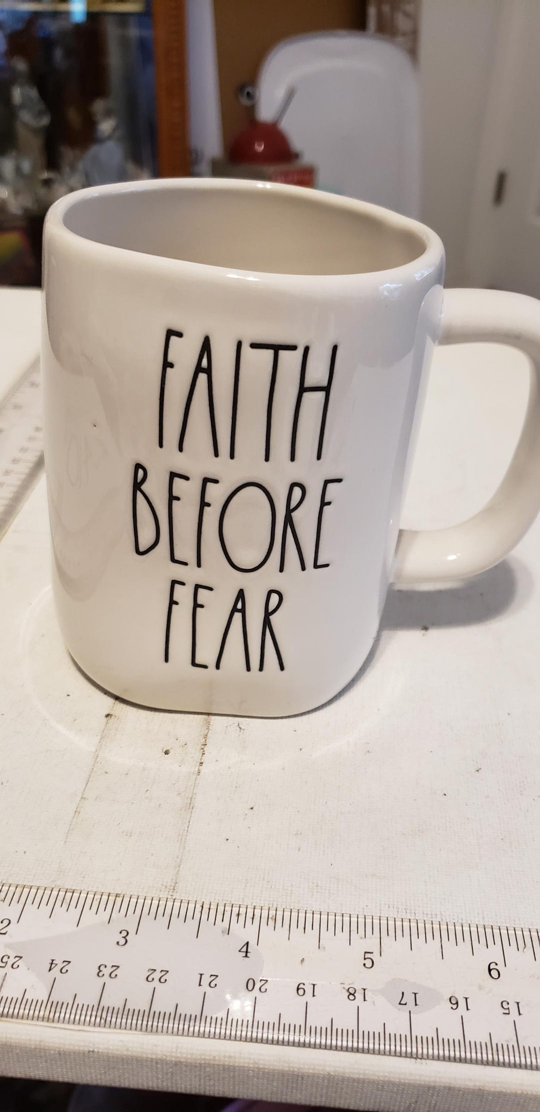 Rae Dunn Faint Before Fear Coffee Mug Marked Excellent Condition - Etsy