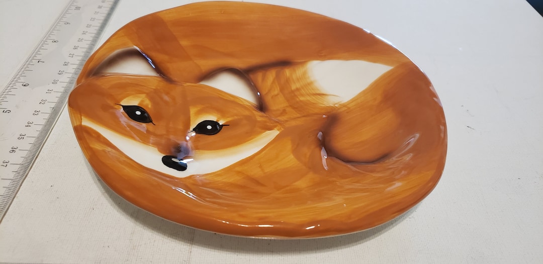 Ceramic Fox Plate Excellent Condition - Etsy