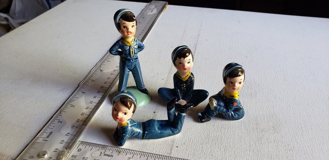 Vintage Set of 4 Cub Scout Figurines 1960 Enesco Excellent Condition - Etsy