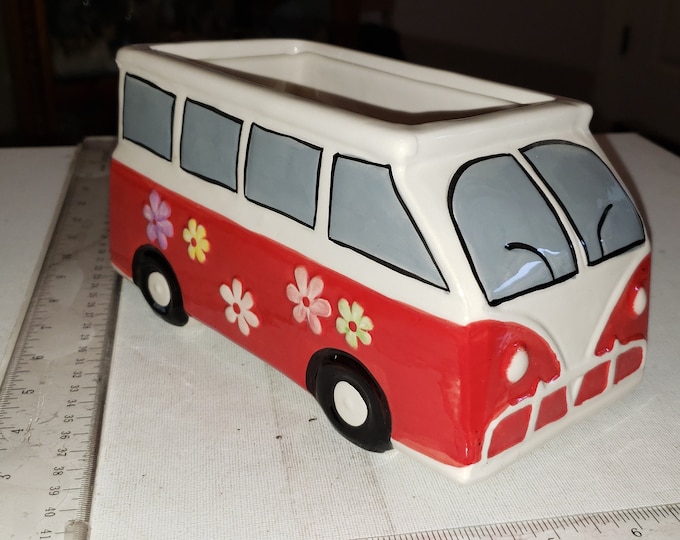 Ceramic VW Bus Flower Power Planter Excellent Condition - Etsy