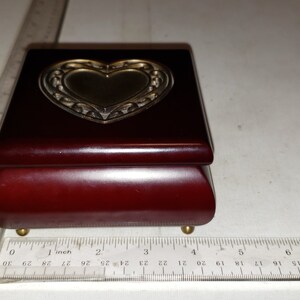 Cherry Wood Music Box Plays Unchained Melody Jewelry Box Excellent ...
