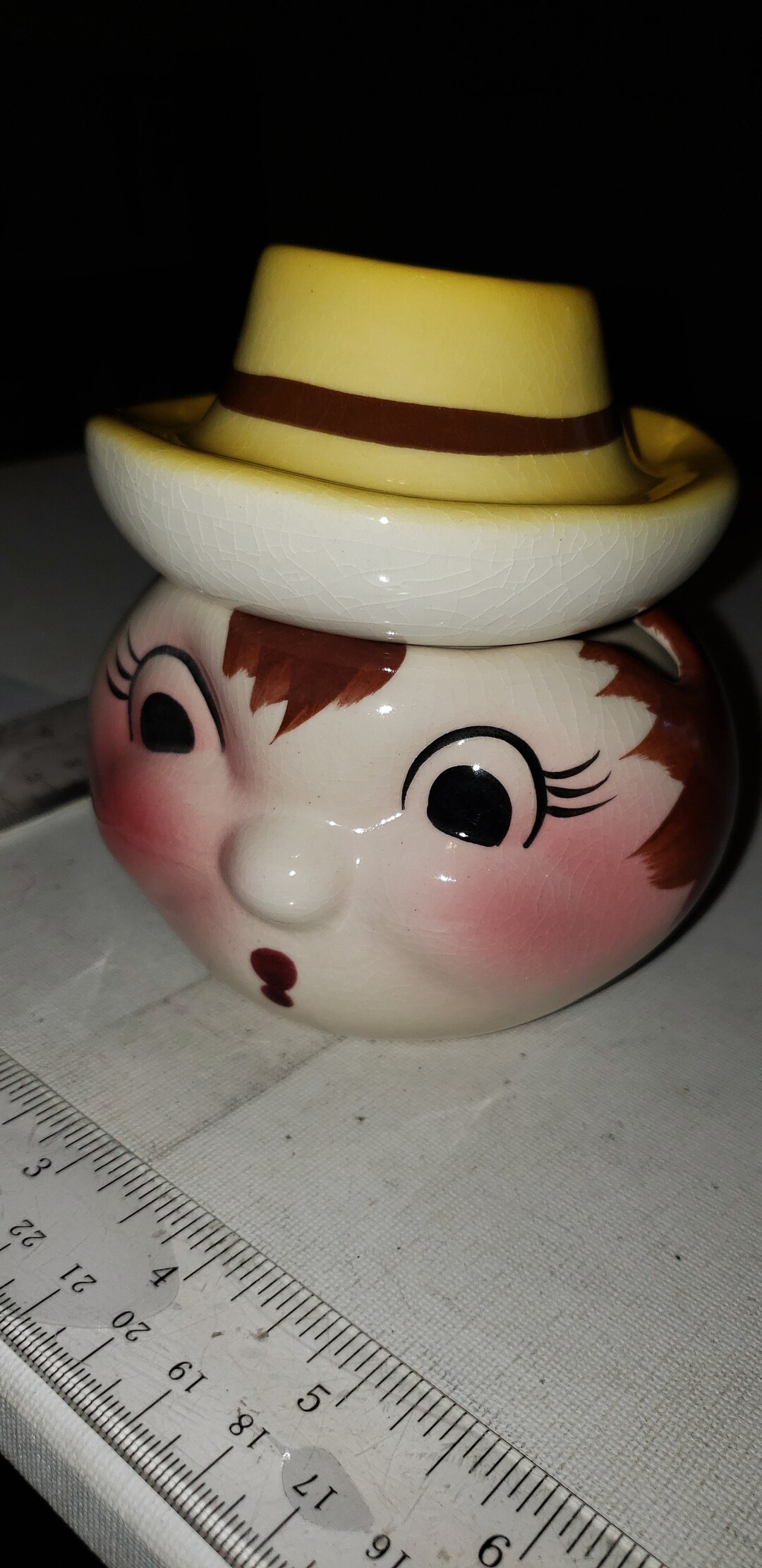 Vintage Ceramic Jam Jar With Face California Deforest Pottery Good ...
