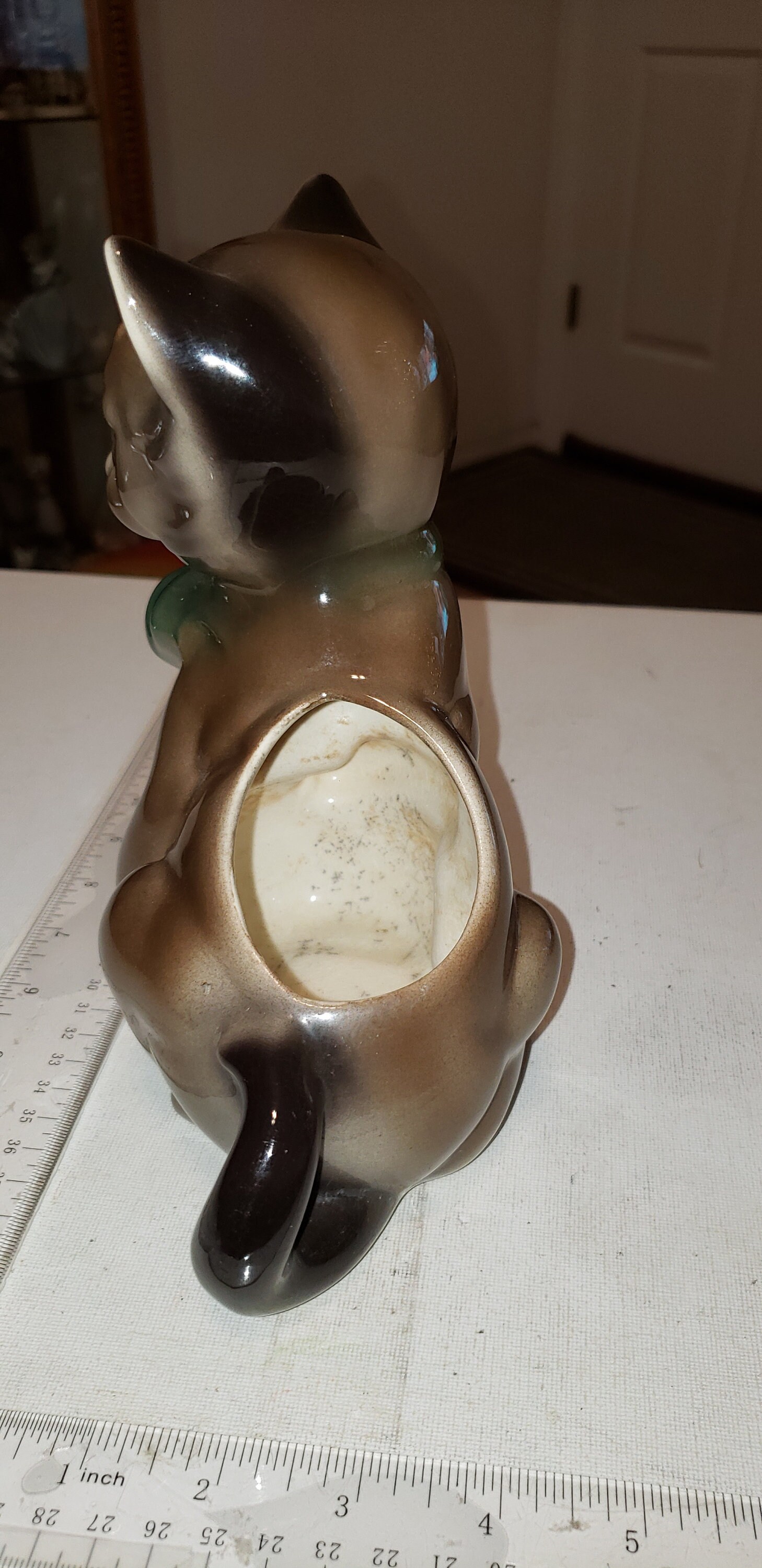 Vintage 1950 Cat With Yarn Planter Ceramic Excellent Condition - Etsy