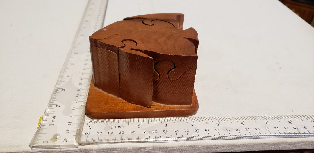 Fish Shaped Wood Puzzle Box Excellent Condition - Etsy