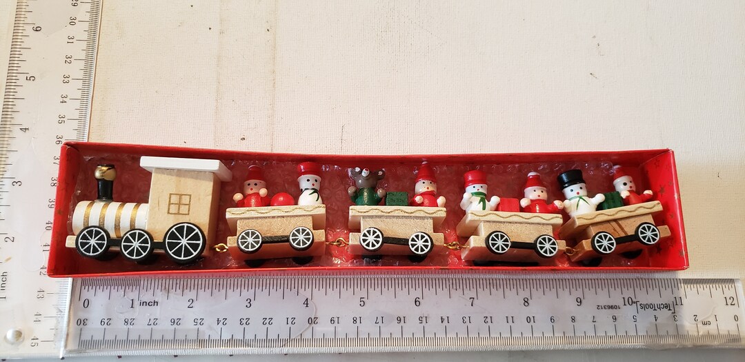 Wooden Christmas Train Christmas Decor Excellent Condition - Etsy