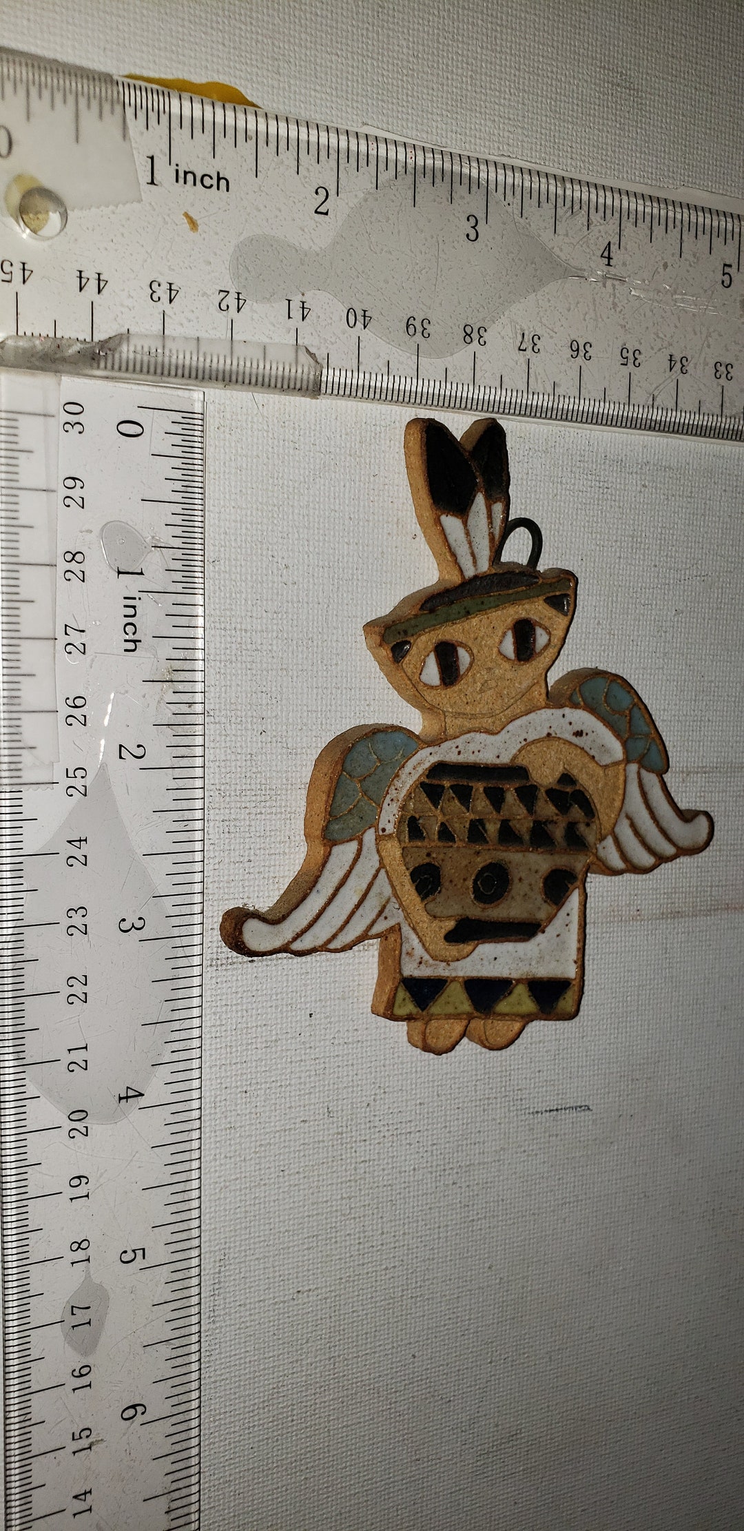 Native American Style Pottery Angel Christmas Ornament Excellent ...