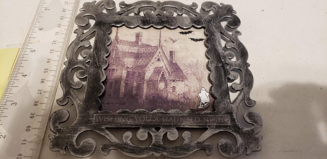 Haunted House Frame and Picture Altered Art Halloween Decor Spooky Hand ...