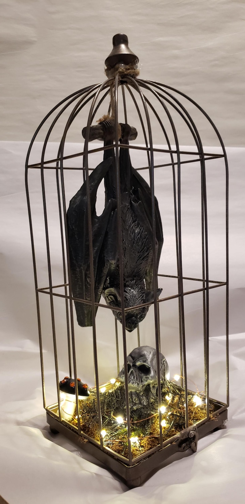 Spooky Halloween Cage Bat Skull Excellent Condition Hand Made - Etsy