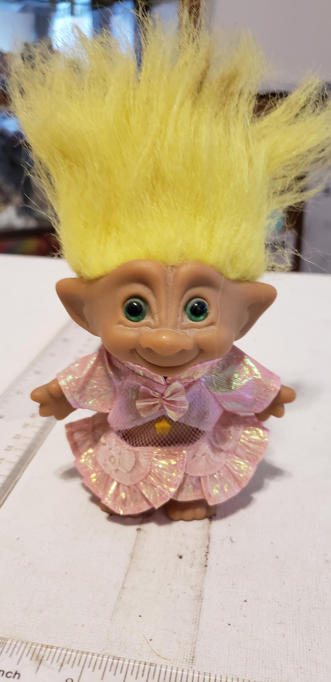 Yellow Hair Troll Doll With Gold Star Gem Treasure Troll Good Condition ...