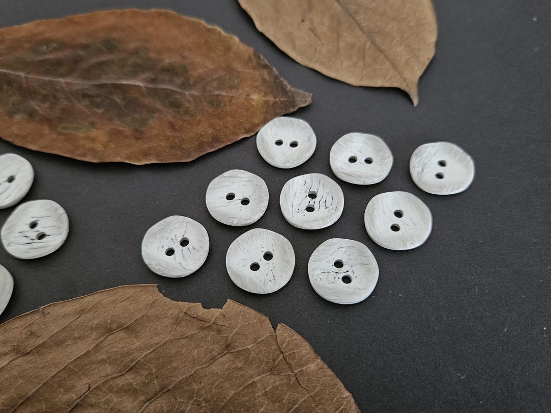 15mm "tri Cut" Buttons 9/16" White Marble Look - Etsy
