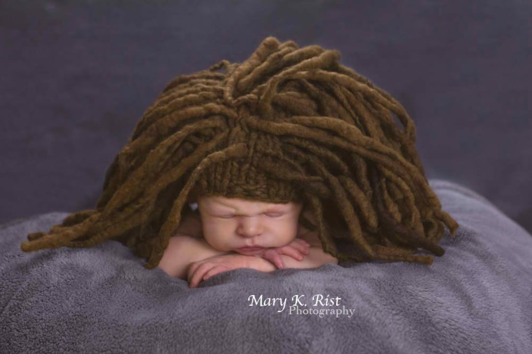 Hippy Dreadlock Baby Hat PATTERN, in Soft, Handspun, Fun Photo Prop ...