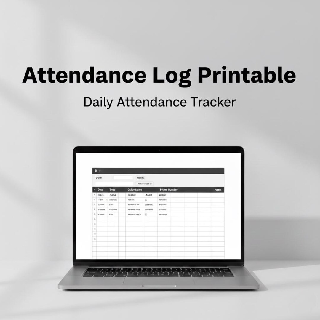 Buy Attendance Log 2026 Printable | Employee Attendance Tracker | Daily ...
