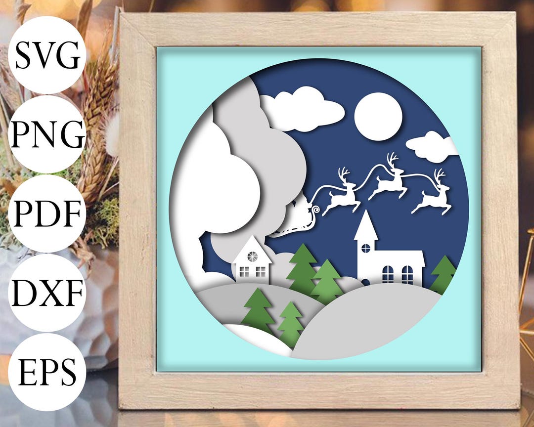 Christmas Shadow Box: 3D Paper Cut Christmas Scene (SVG Digital) - Etsy