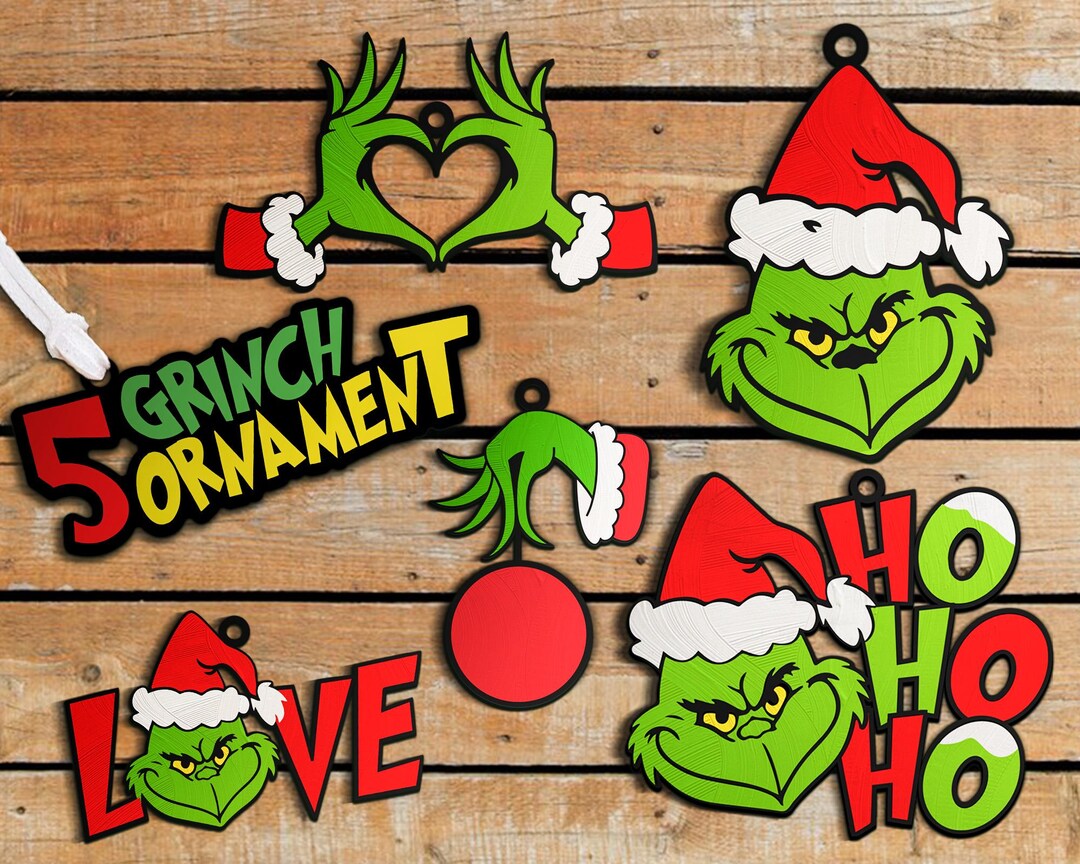 Grinch Face Ornament Laser Cut, Holiday Grinch, Merry Grinchmas Laser ...