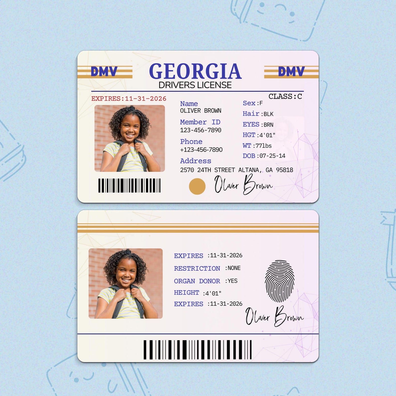 Drivers License Editable Template, Kids Play Driver License, Child ...