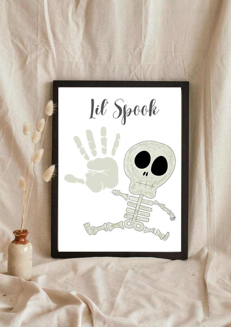 Halloween Handprint Craft Template Kids Skeleton Printable - Etsy