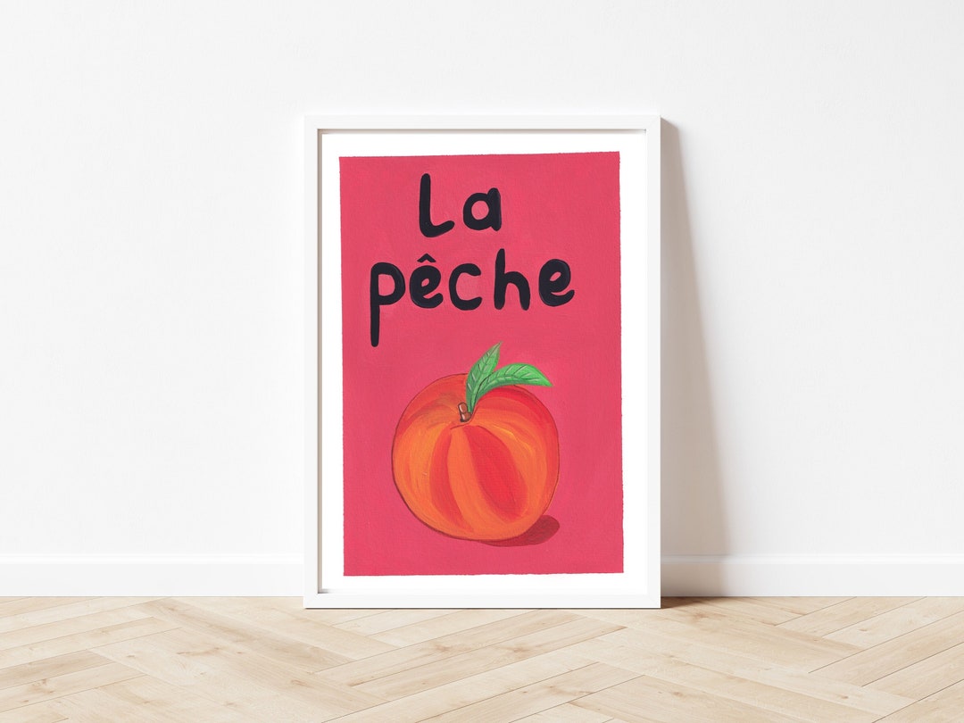 La Peche, French Fruit Print - Etsy
