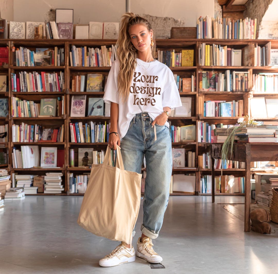 White Shirt Mockup CC1717 White Mockup Bookish Mockup Librarian Mockup ...
