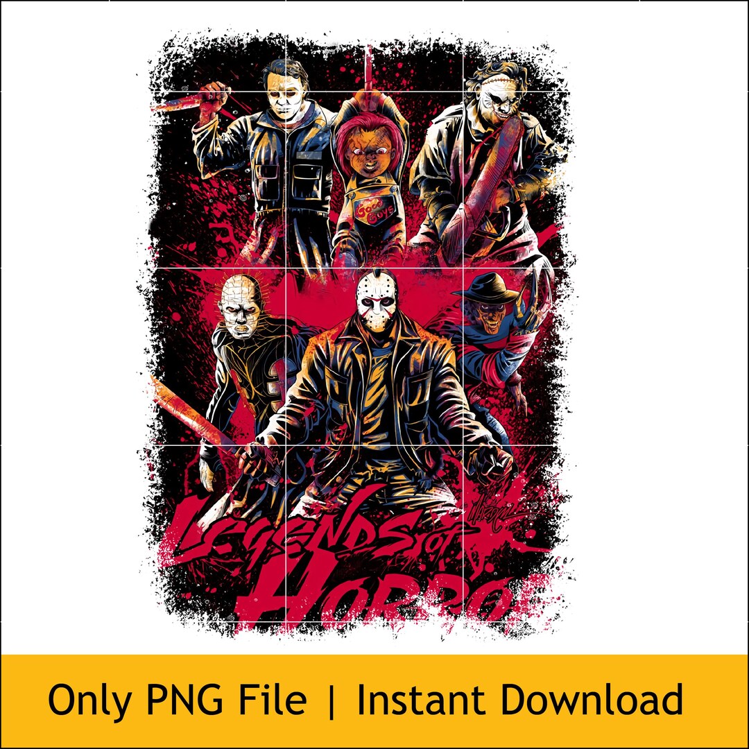 Horror Movies Killers Squad PNG | Creepy Slasher Clipart | Digital ...