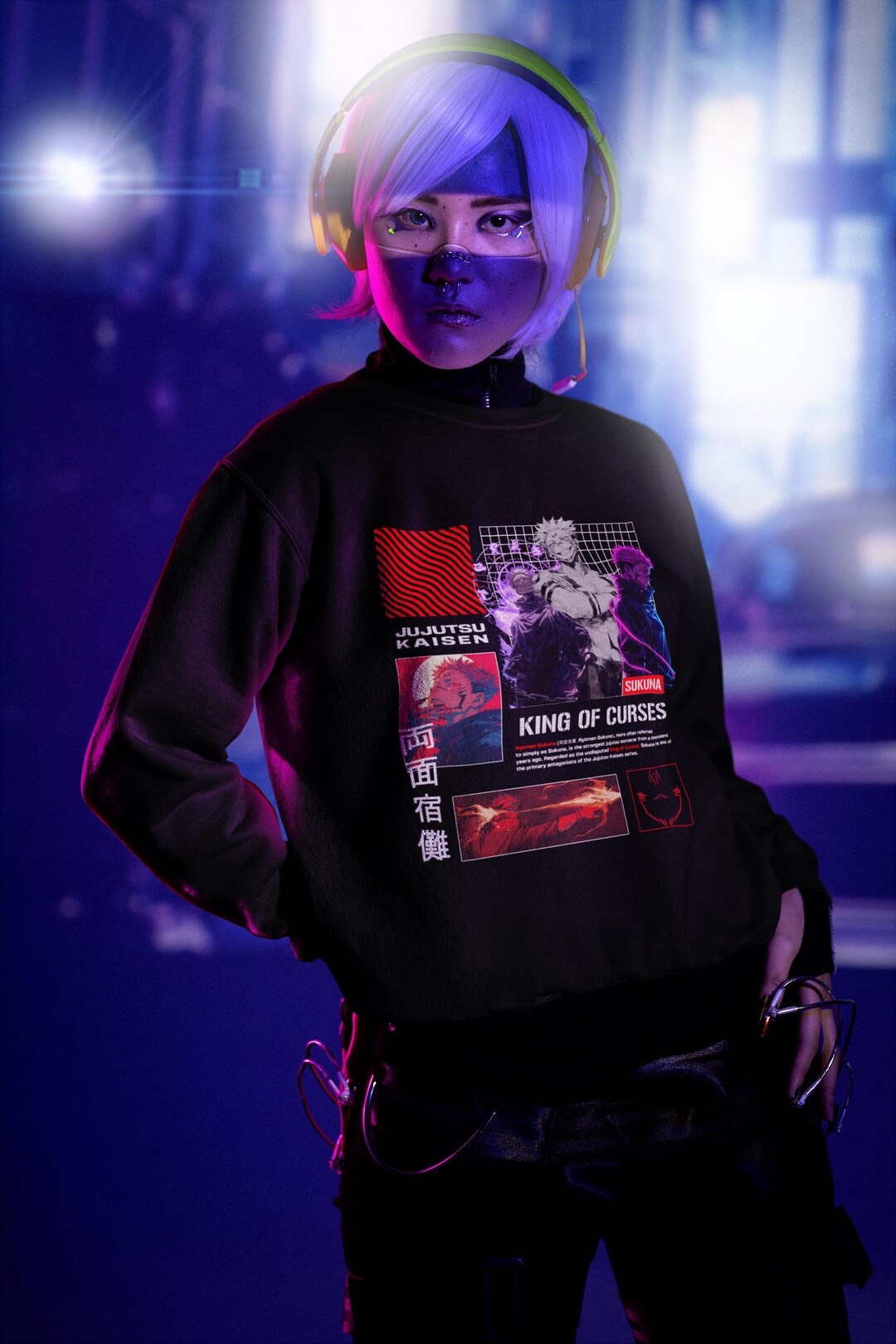Ryomen Sukuna Cyberpunk Collage Shirt | King of Curses Multi-panel ...