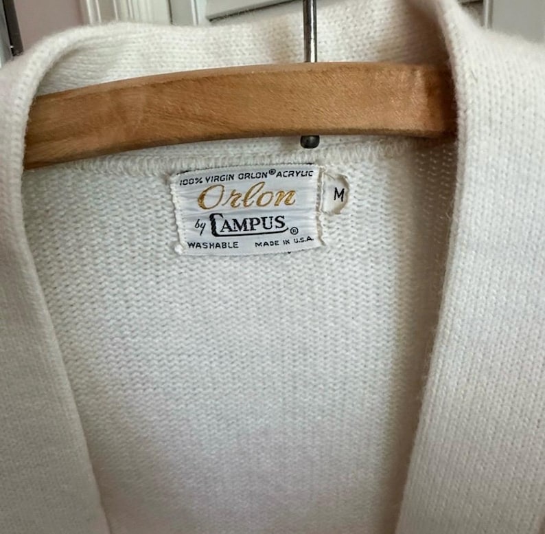Vintage Orlon by Campus Varsity Button-up Sweater – Red “F ...
