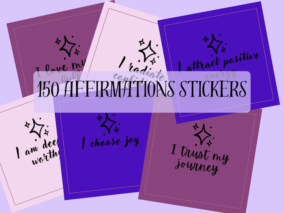 150 Digital Affirmation Stickers Bundle, Printable Stickers ...