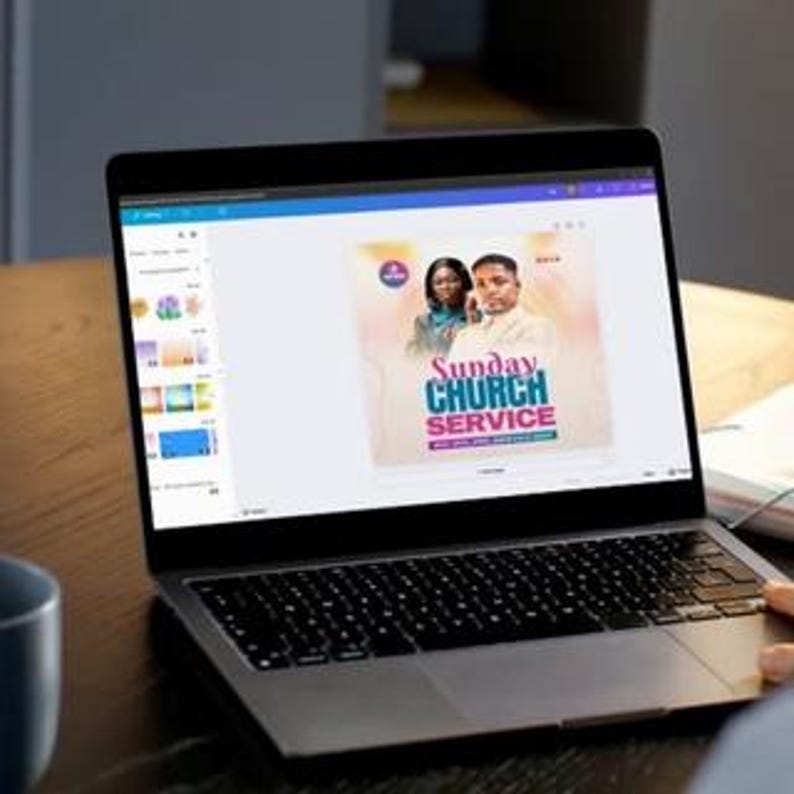 Church Flyer - Editable Canva Template & PSD File | Sunday Service ...