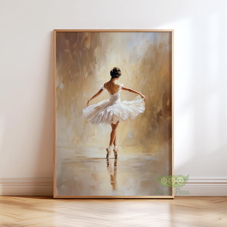 Ballerina Wall Art, Elegant Ballet Dancer Painting, Graceful Ballet ...