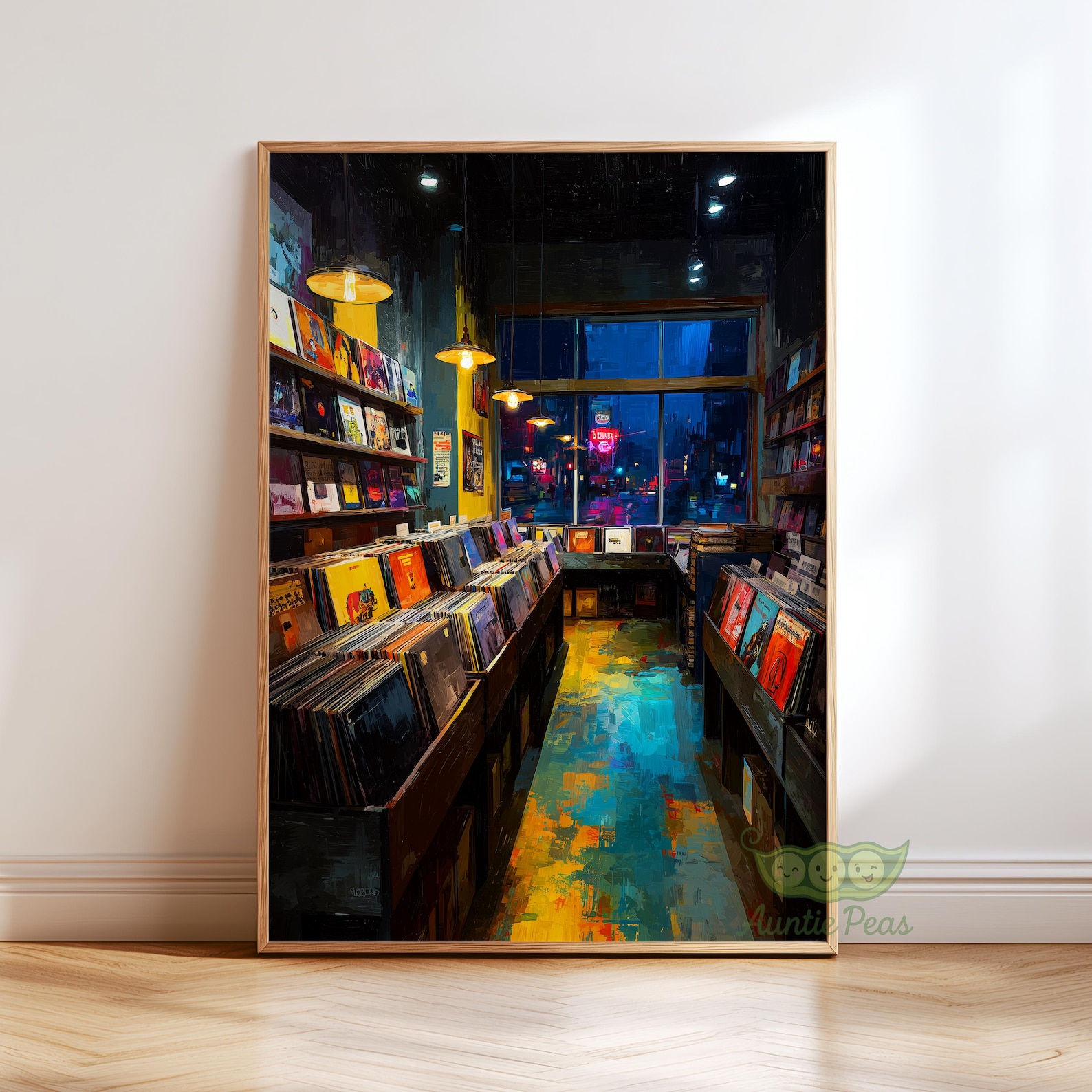 Retro Vinyl Record Store Wall Art, Vintage Music Poster, Record Shop ...