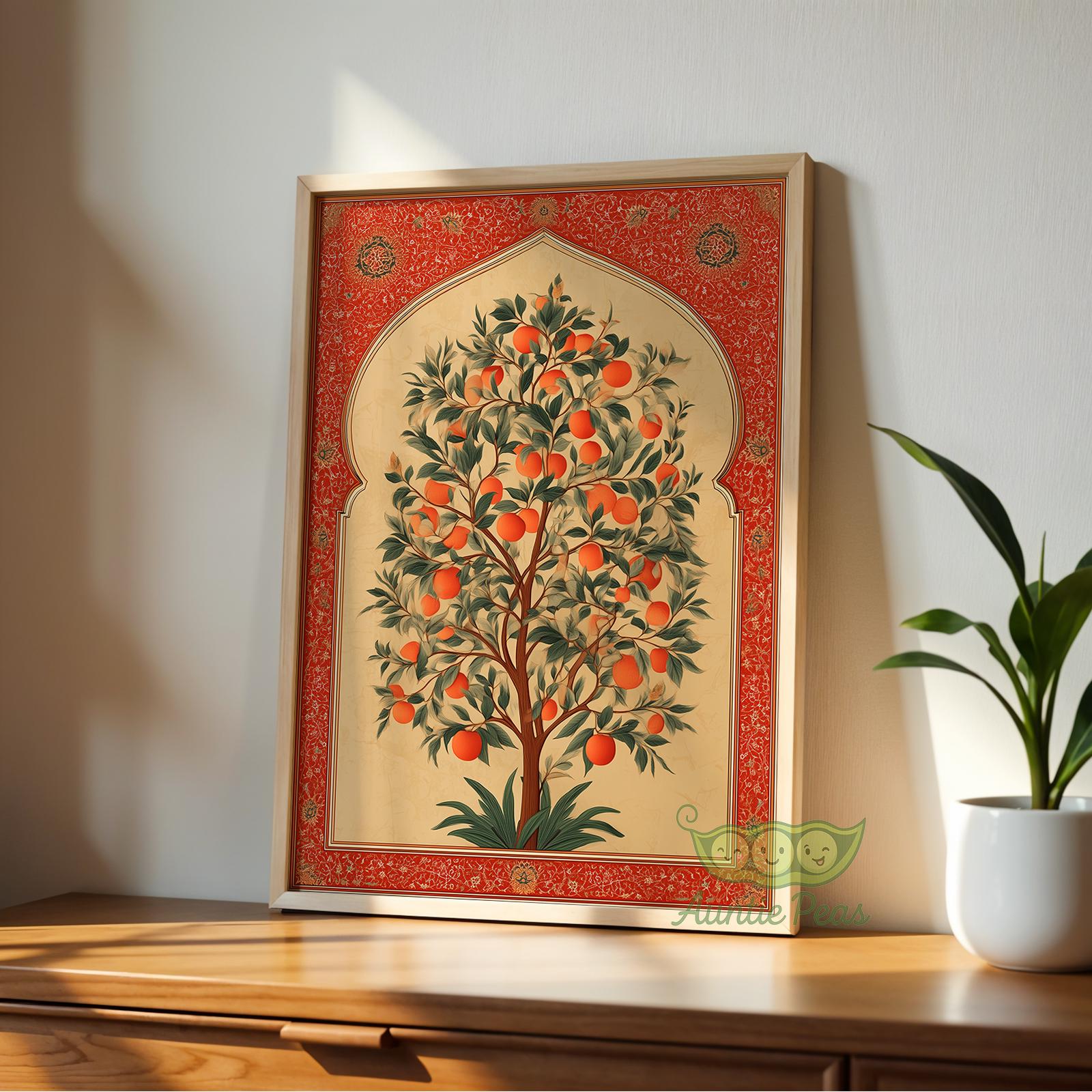 Persian Citrus Tree Wall Art, Middle Eastern Botanical Print ...
