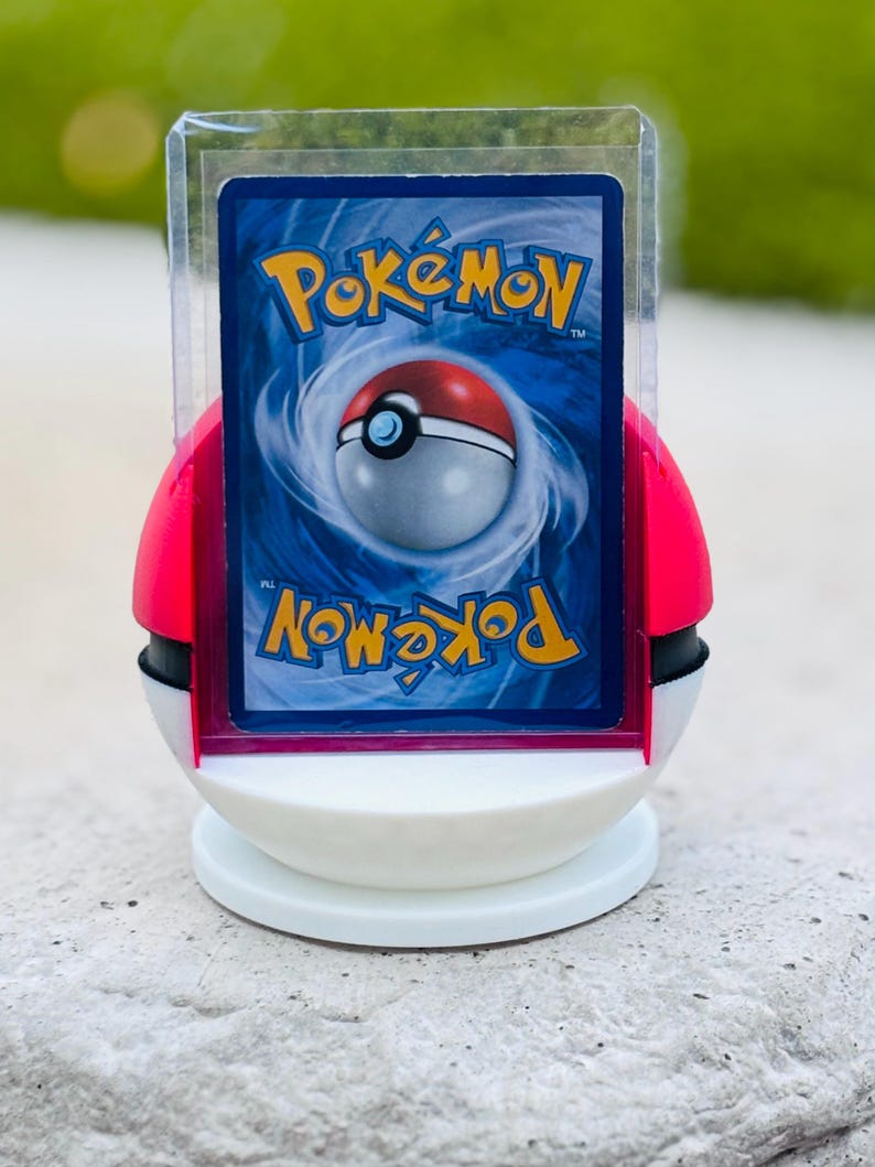 Inspired Pokémon Ball Card Stand, Pokémon Card Display, Poké Ball ...