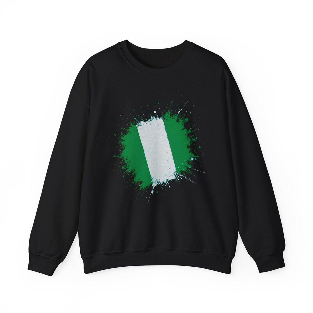 Nigeria Flag Splash Sweatshirt | Nigerian Pride Flag Paint Splatter - Etsy