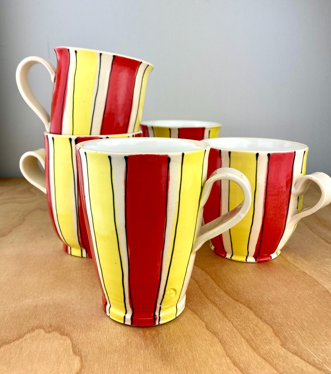 Handmade Ceramic Cup - Large Mug - Pottery Gift - Whimsical Circus Tent ...