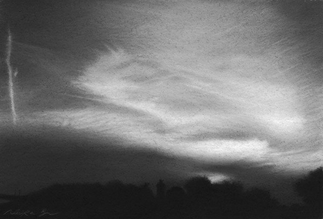 Framed Charcoal Landscape Drawing – Sunset Over the Bridge (4x6") - Etsy