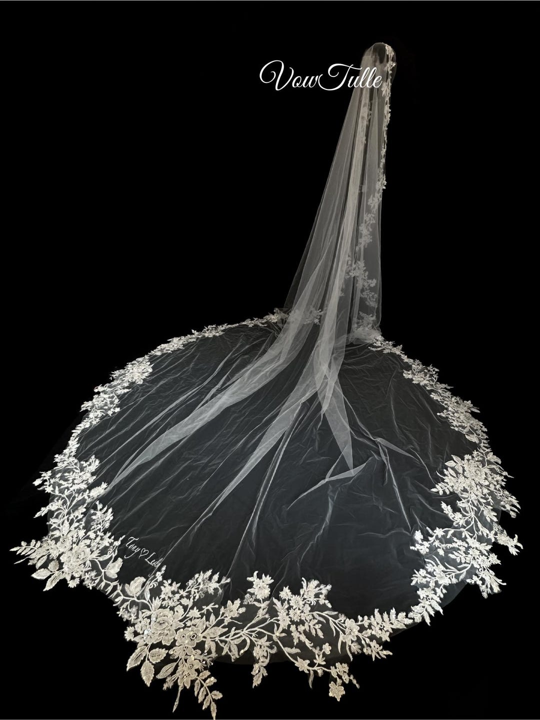Cathedral Lace Bridal Veil,custom Handmade Wedding Veil,single Layer ...
