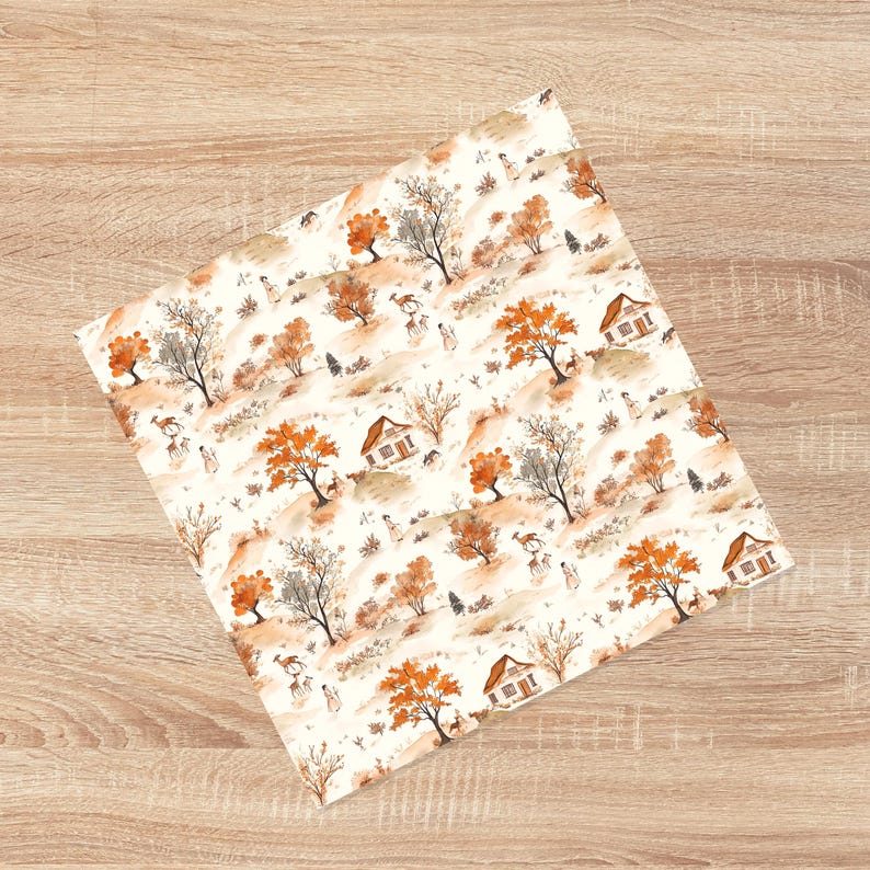 Fall Toile Seamless Pattern - Autumn Digital Paper, Instant Download ...