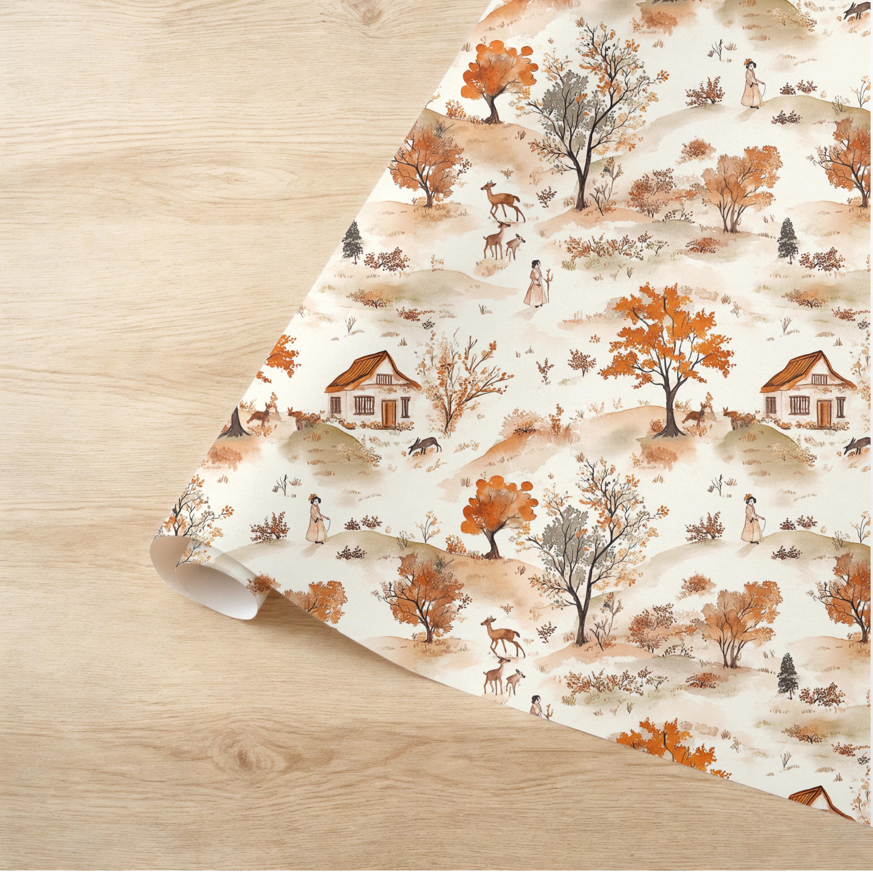 Fall Toile Seamless Pattern - Autumn Digital Paper, Instant Download ...