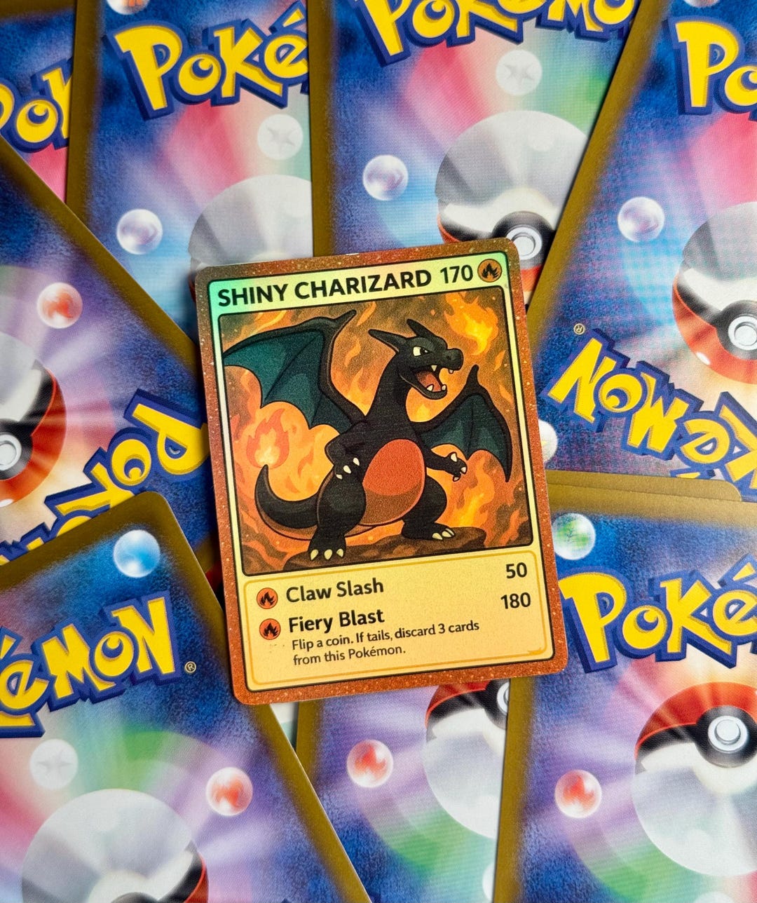 Shiny Charizard TCG Stickers Inspired by Pokémon – Rainbow Foil ...