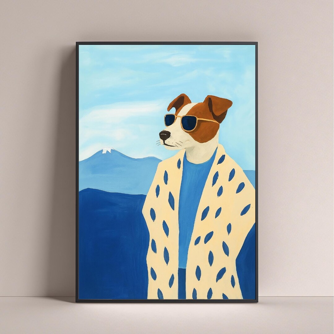 Jack Russell Terrier Modern Poster, Whimsical Scandi Dog Breed Wall Art ...