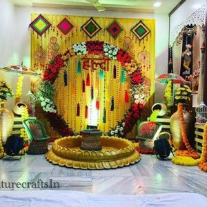Fiber Urli for Haldi Mehndi Ceremony – Handmade Decorative Flower Bowl ...