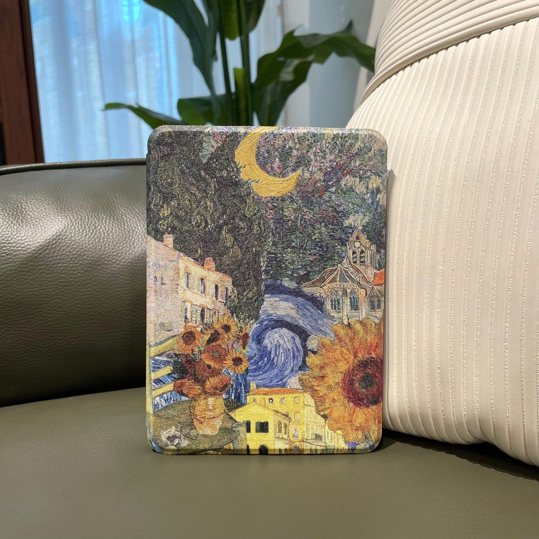 Sunflower Art Moonlight Floral Double-sided Magnetic Kindle Cover Kobo ...