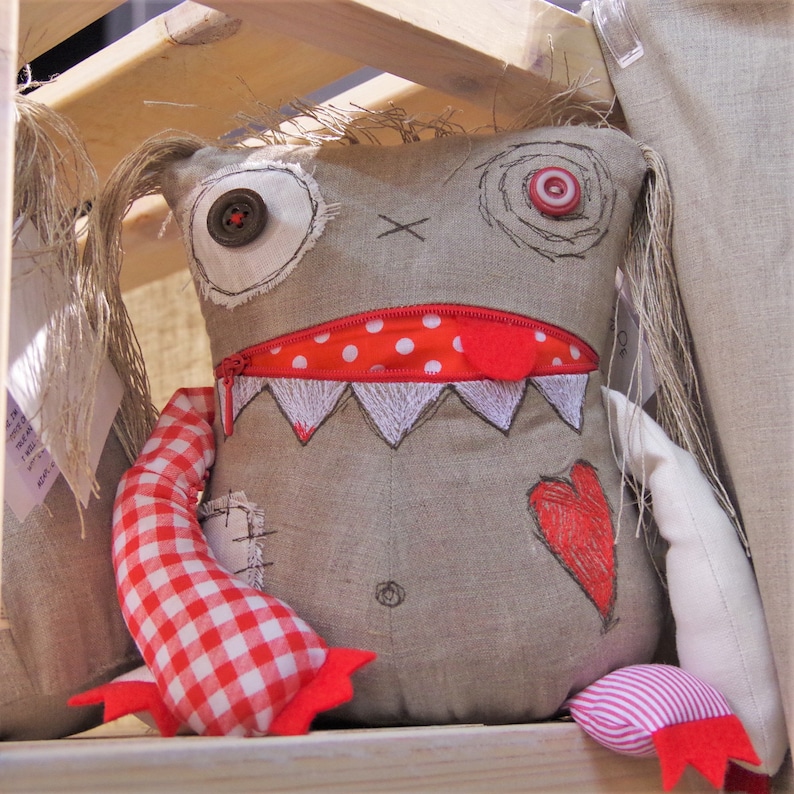 Worry Monster Doll, Anxiety Relief Gift, Personalized Stuffed Monster ...