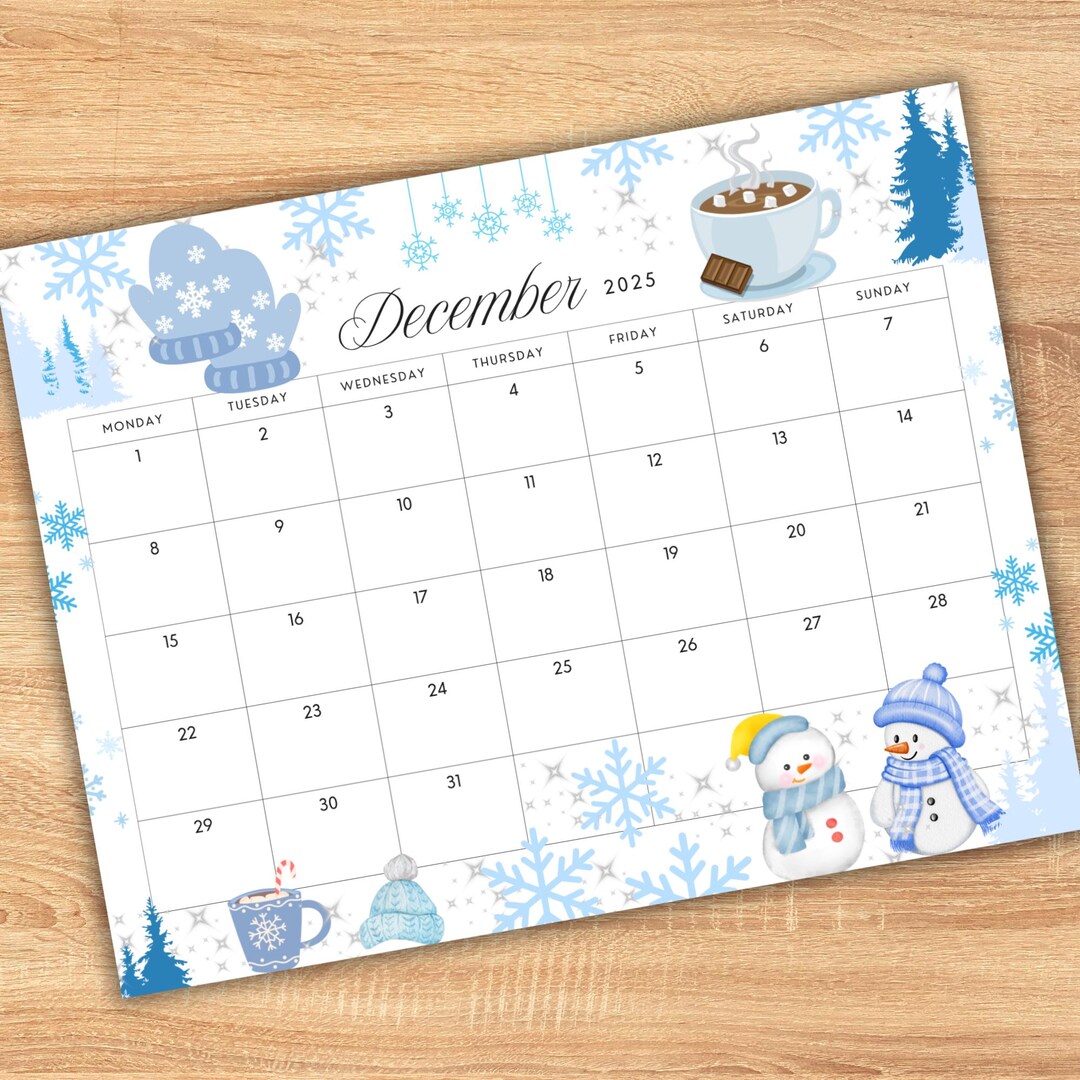Goodnotes December 2025 Calendar | Winter Wonderland Monthly Planner ...