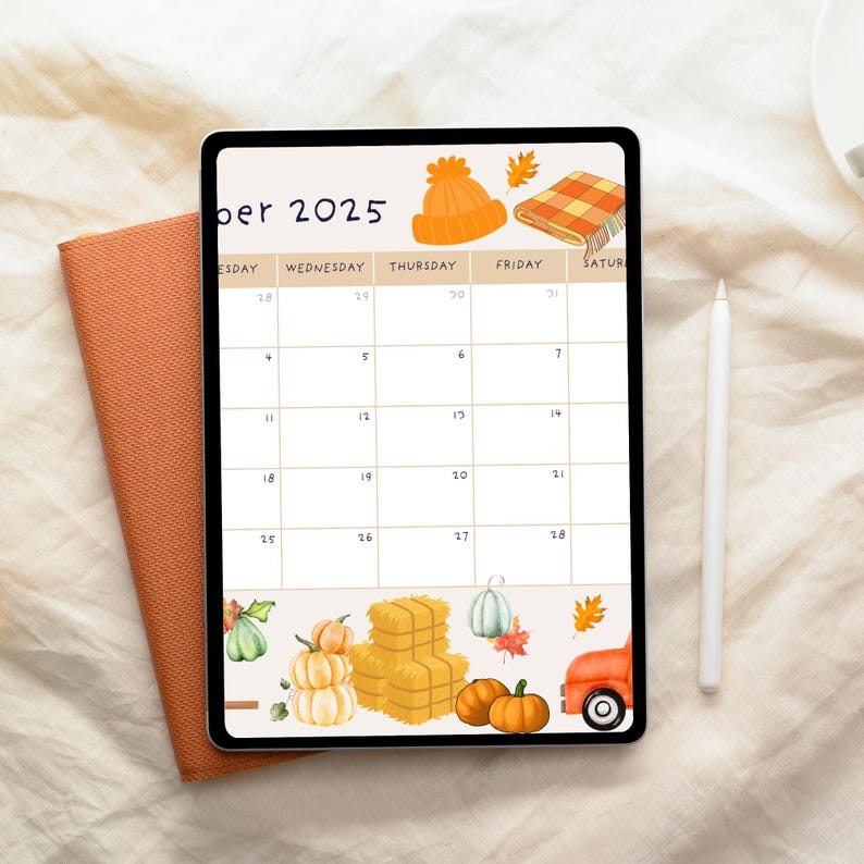 November 2025 Monthly Planner | Rustic Fall Calendar PDF Printable ...