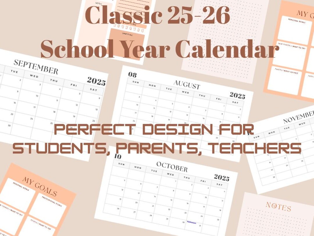 2025-2026 Academic Calendar | Minimalist Design (instant Download) - Etsy