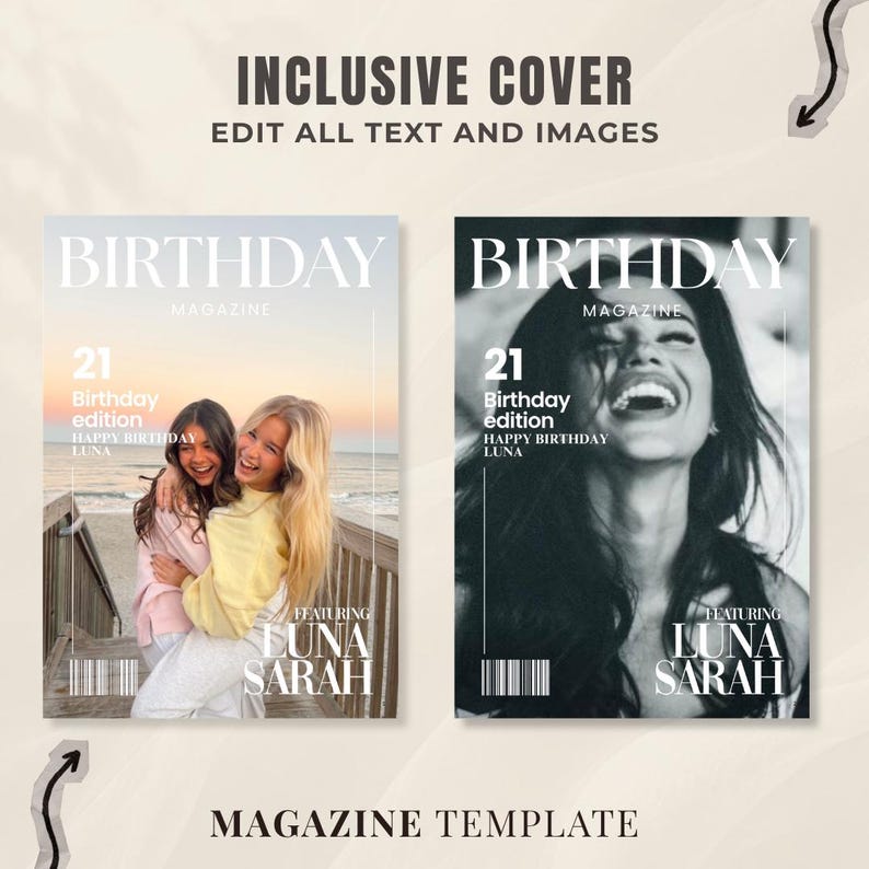 Personalized Birthday Magazine Template Canva, Editable Birthday ...