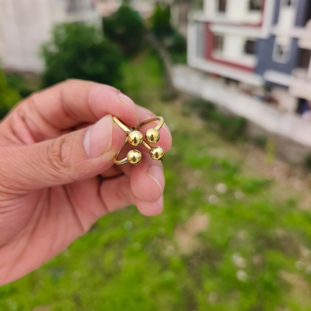 Gold Ball Accent Ring: Adjustable Modern Minimalist Jewelry - Etsy